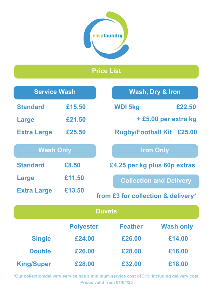 Easy Laundry Price List